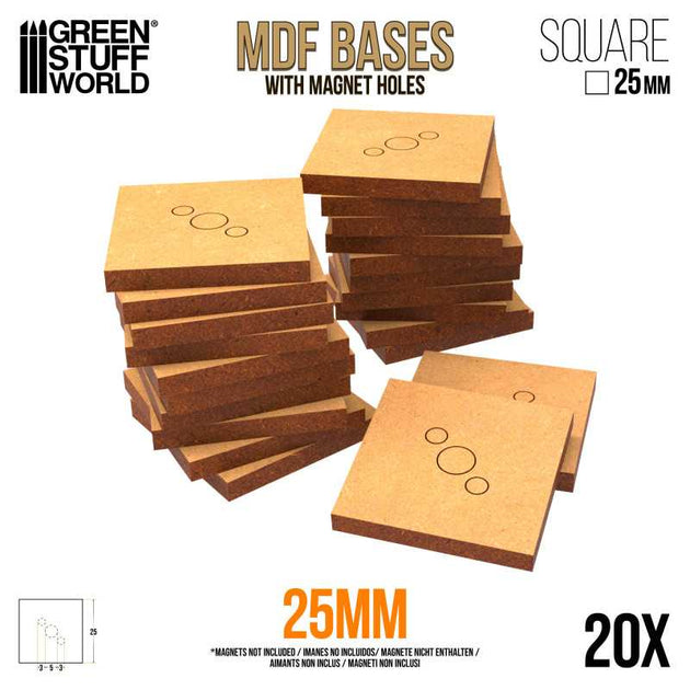 Mdf Bases - Square 25 Mm | JustPlayGames