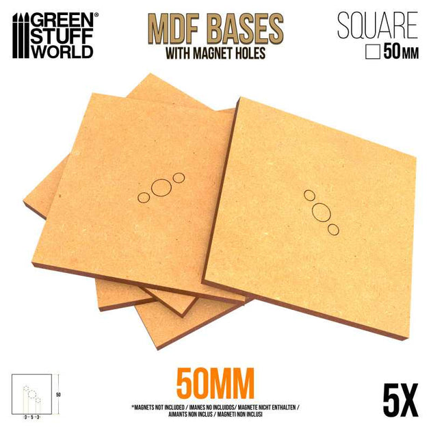 Mdf Bases - Square 50 Mm | JustPlayGames